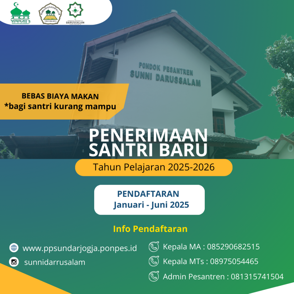 Penerimaan Santri Baru 2025 Ponpes Sunni Darussalam Yogyakarta